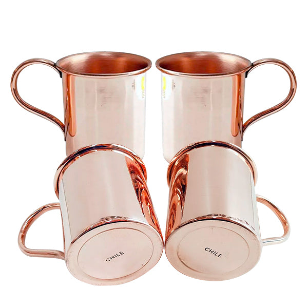 Pack 4 vasos de cobre 250 cc jj