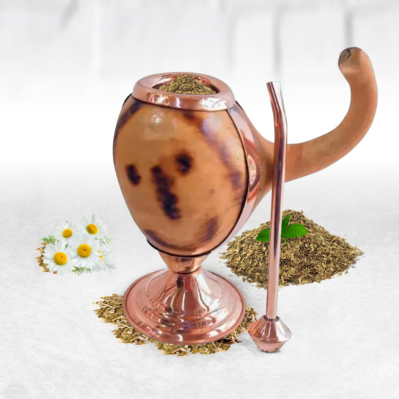 Mate de calabaza con terminaciones de cobre Mate de calabaza con terminaciones de cobre